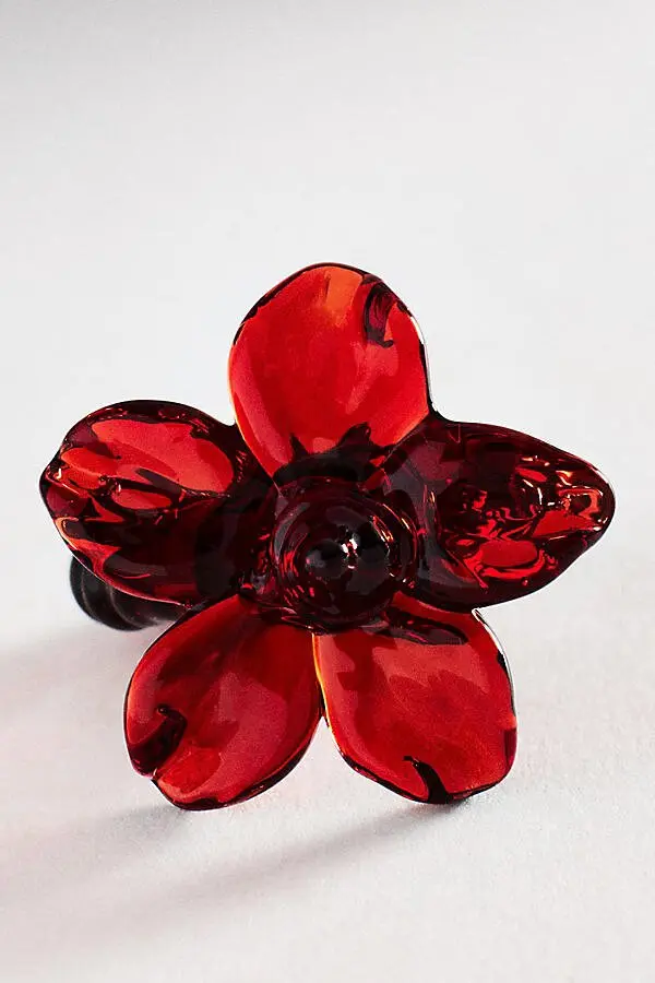 LEVENS JEWELS Levens Statement Flower Rg - Red
