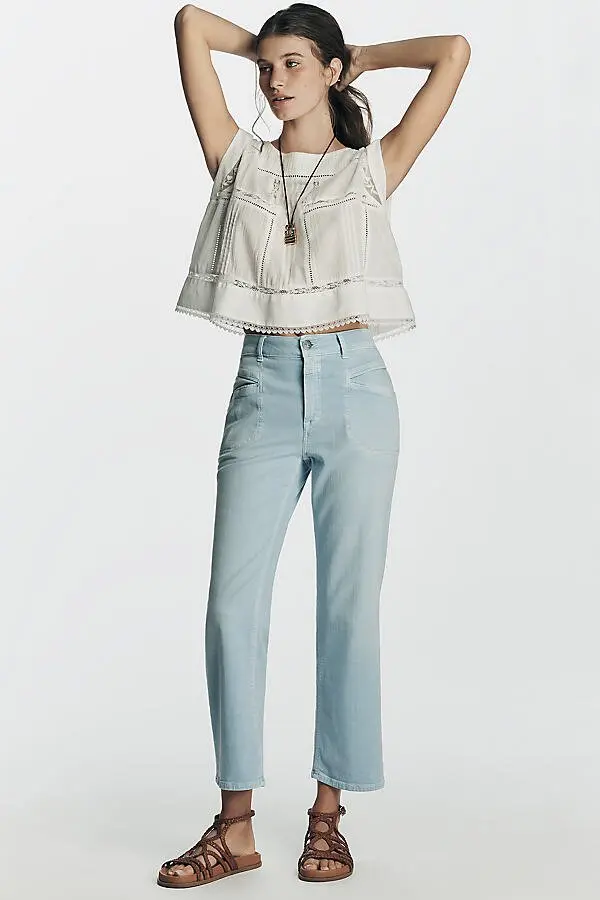 Closed Mira-x Mid-rise Straight-leg Jeans - Sky Blue