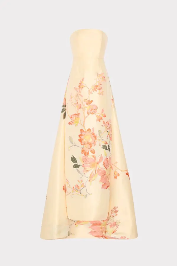 MILLY Dorothy Printed Taffeta Gown - Yellow