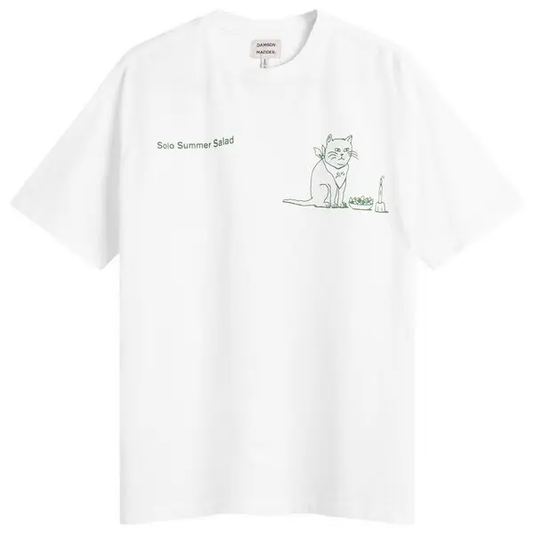 DAMSON MADDER Presented Solo Salad Graphic T-shirt - White
