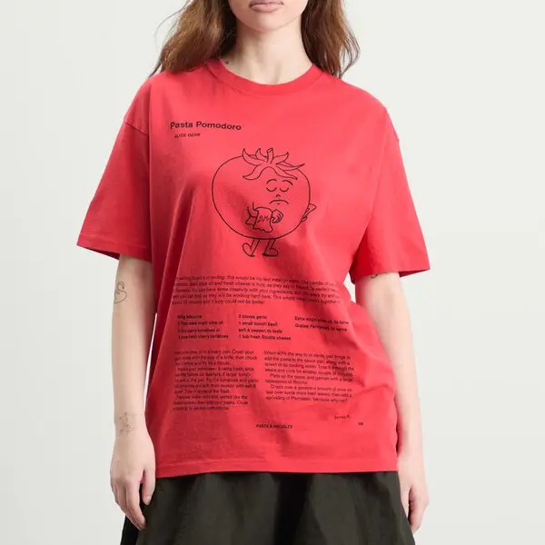 DAMSON MADDER Recipes With Friends Graphic T-shirt - Red