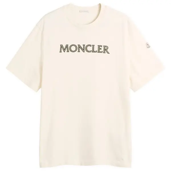 Moncler Flocked Logo T-shirt - Beige