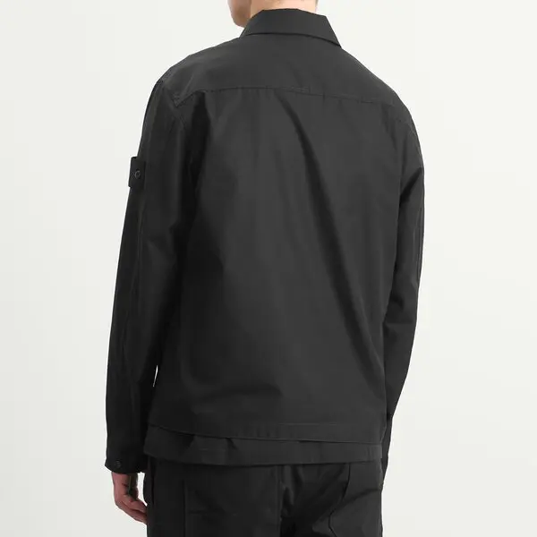 Stone Island Ghost Cotton Canvas Zip Shirt Jacket