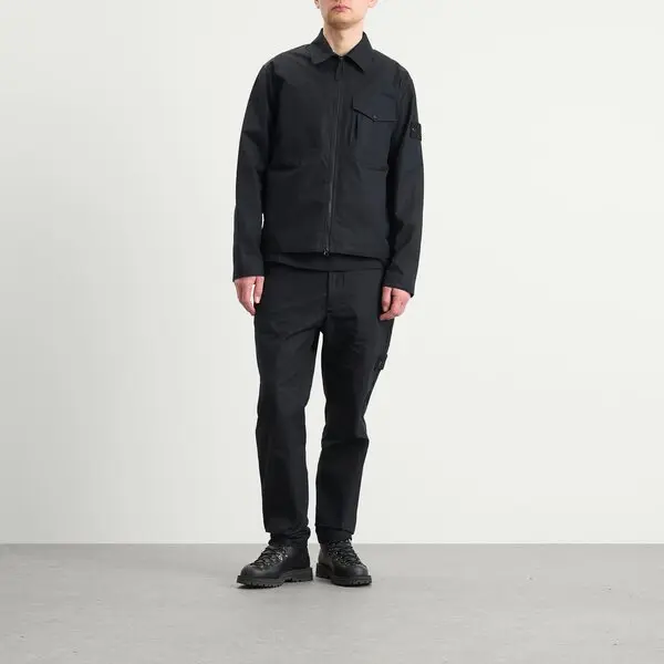 Stone Island Ghost Cotton Canvas Zip Shirt Jacket