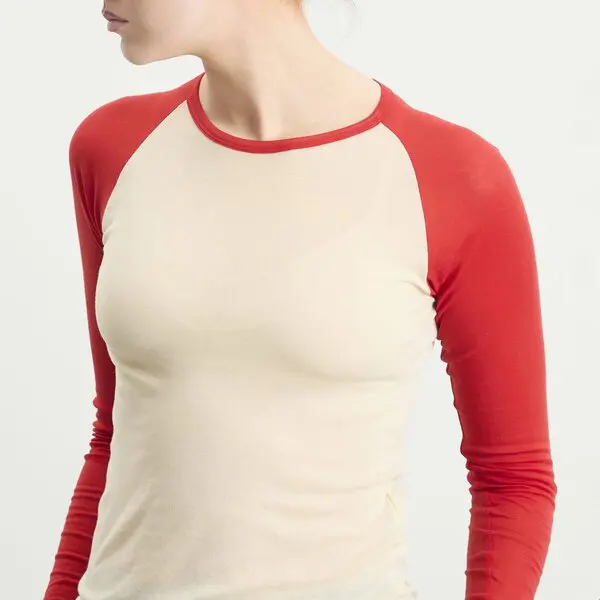 Auralee Sheer Rib Raglan Top