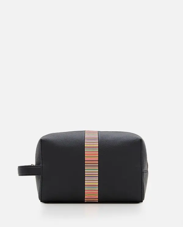 Paul Smith Hammered Leather Toiletry Bag - Black