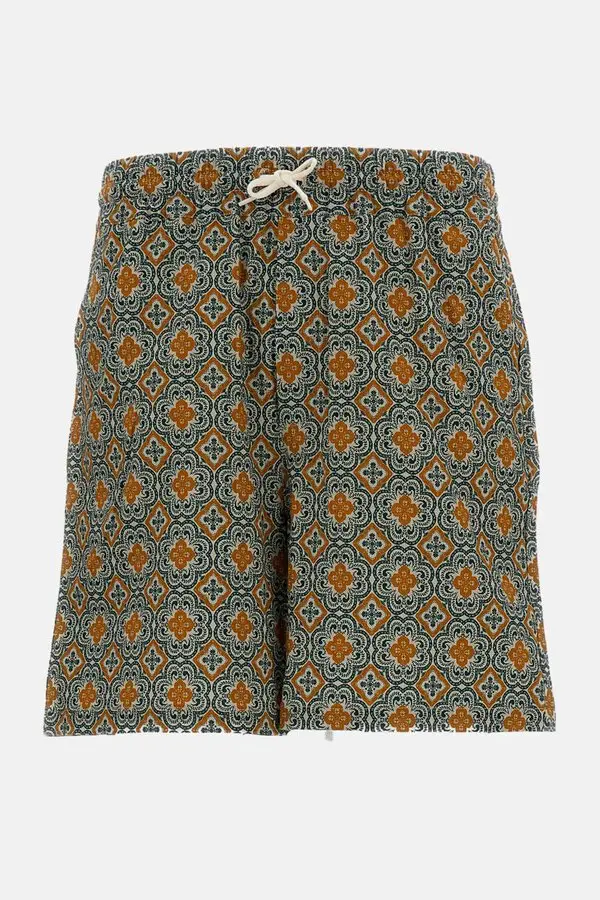 LES DEUX Shorts With Arabesque Pattern - Green