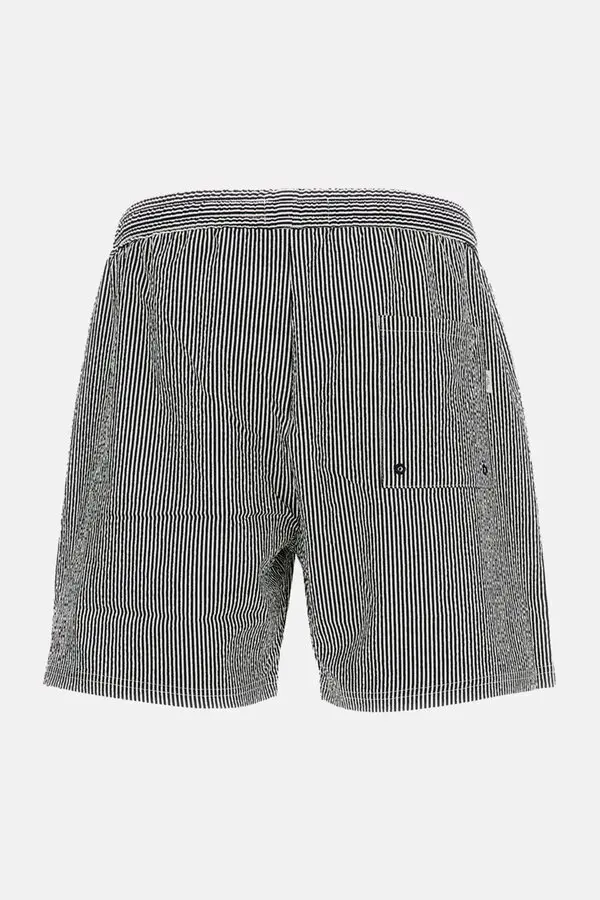 LES DEUX Striped Swim Shorts - Black