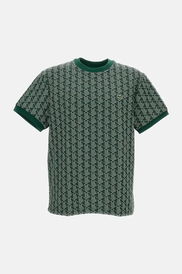 Lacoste Short-sleeved Jacquard Shirt - Green