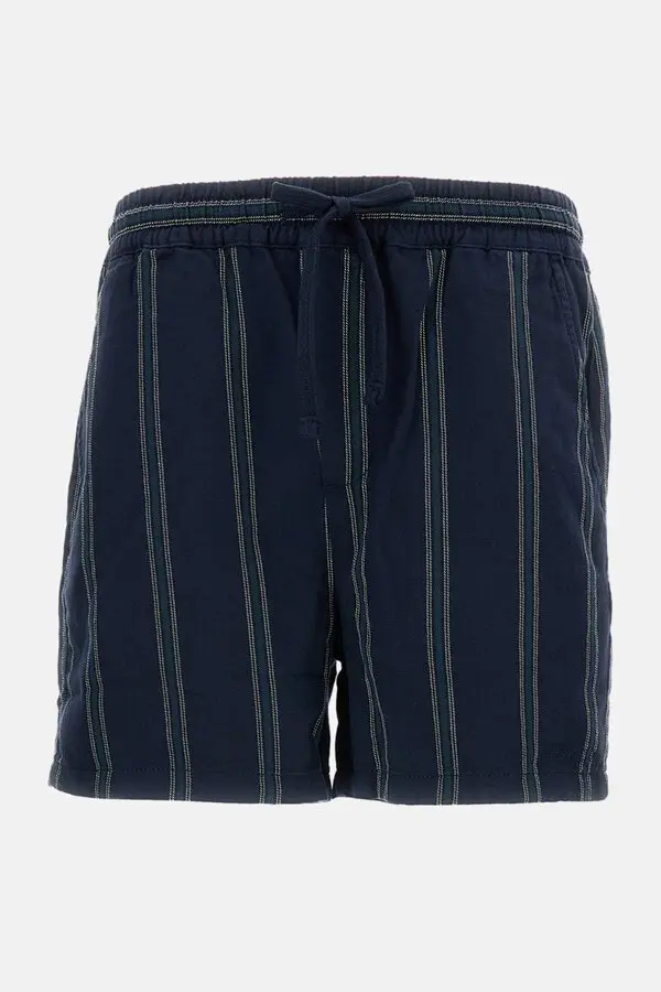 LES DEUX Striped Cotton Shorts - Blue