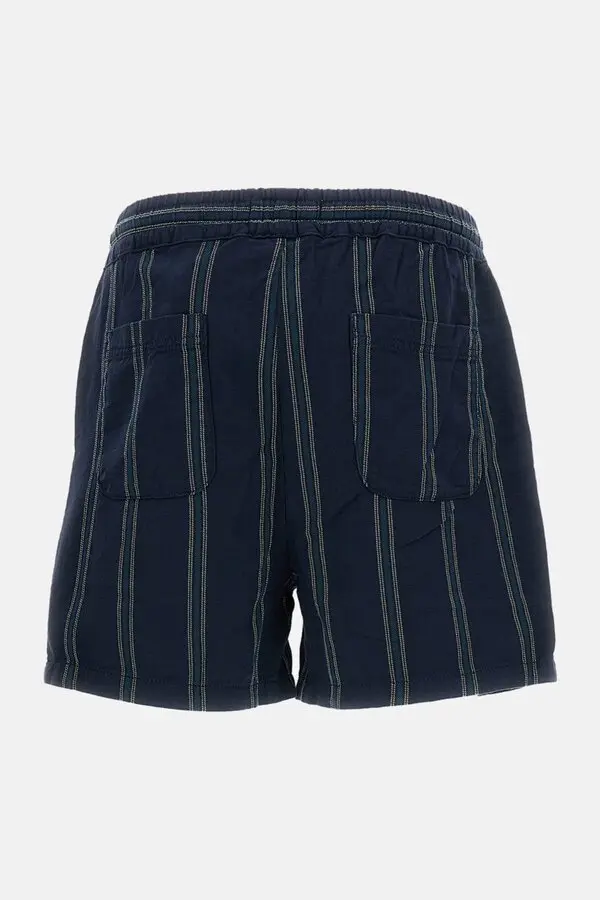 LES DEUX Striped Cotton Shorts - Blue