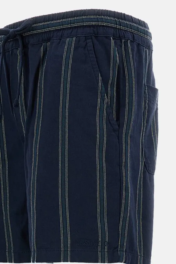 LES DEUX Striped Cotton Shorts - Blue