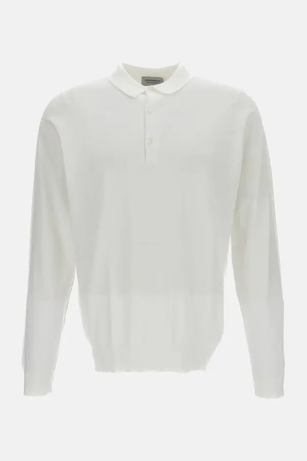 John Smedley Polo A Maniche Lunghe - White