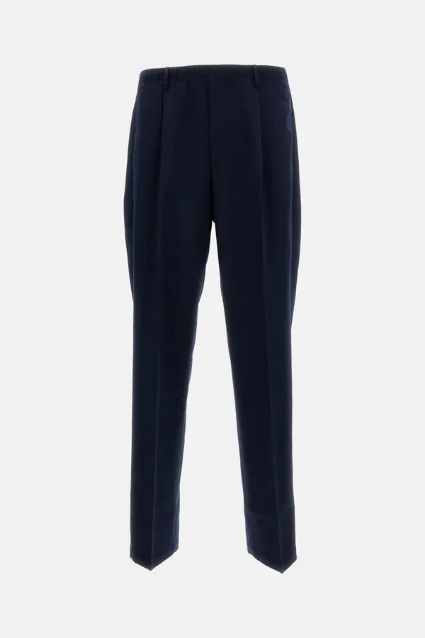 CELLAR DOOR Ezio Trousers With Elasticated Waist - Blue