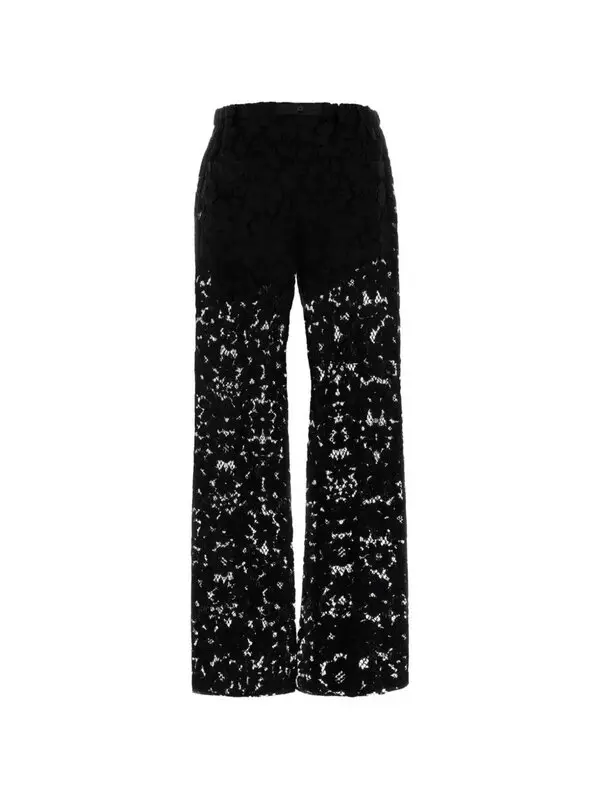 Fendi Lace-detail Trousers - Black