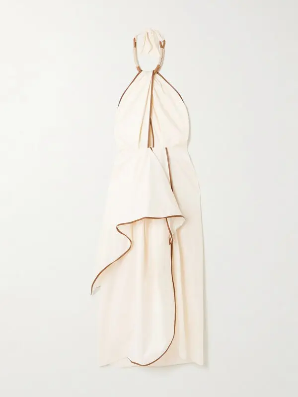 Johanna Ortiz Centro Del Cielo Halterneck Dress - Neutrals