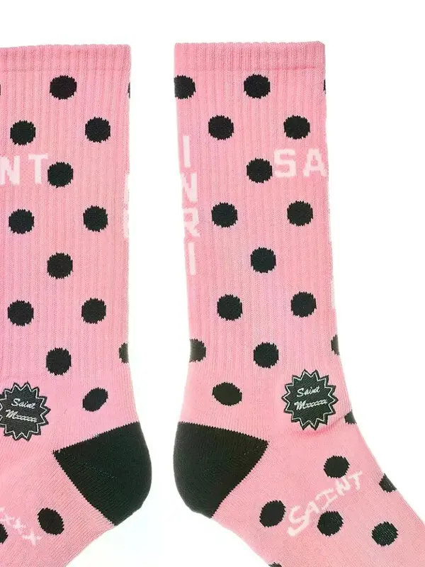 SAINT MXXXXXX Polka-dot Patterned Socks - Pink