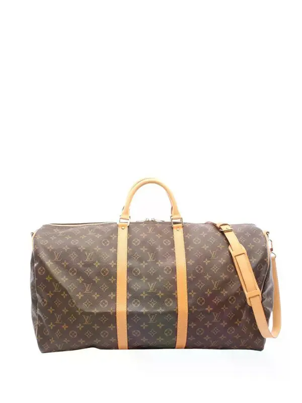 LOUIS VUITTON 1997 Monogram Keepall Bandouliere 60 Travel Bag - Brown