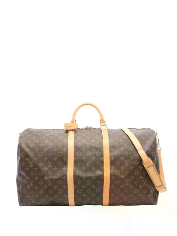LOUIS VUITTON 2001 Monogram Keepall Bandouliere 60 Travel Bag - Brown