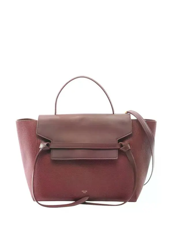 Celine 2010-2025 Mini Grained Calfskin Belt Satchel - Red