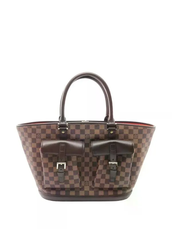 LOUIS VUITTON 2004 Damier Ebene Manosque Gm Tote - Brown