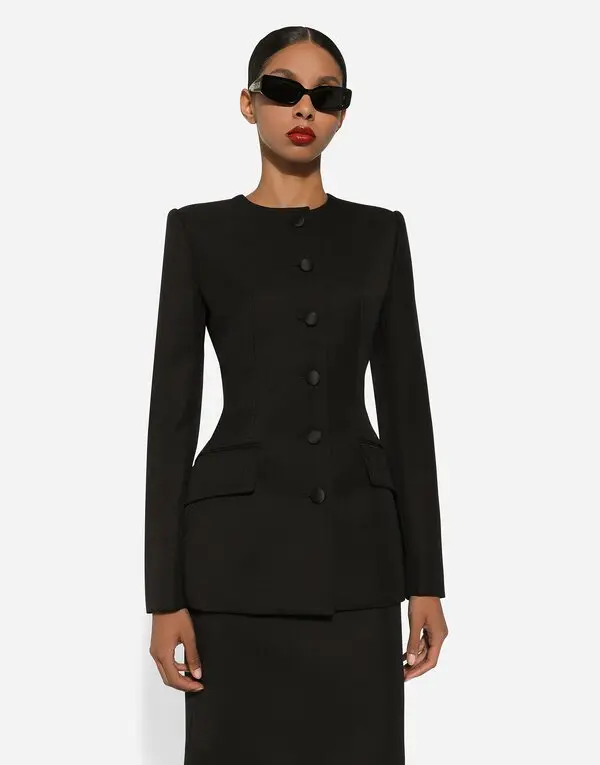 Dolce & Gabbana Single-breasted Wool Crepe Jacket