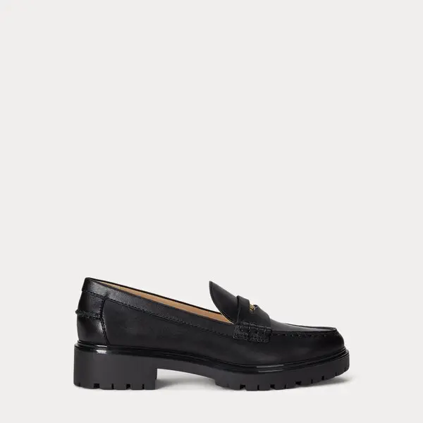 Ralph Lauren Marli Leather Penny Loafer - Black