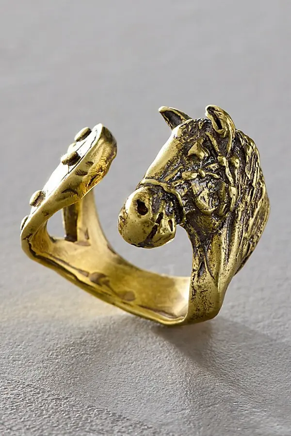 ALKEMIE Horse & Stirrup Ring - Brass
