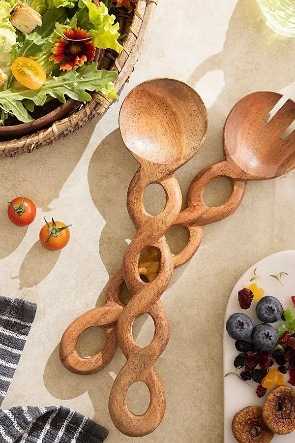 GAURI KOHLI Valencia Salad Servers - Brown
