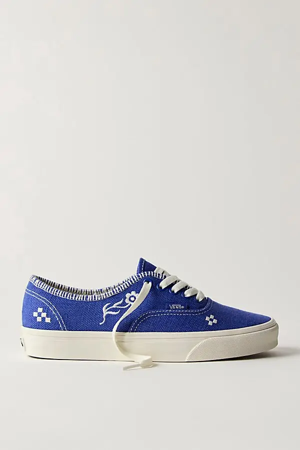 VANS Authentic Embroidered Sneakers - Embroidery Blue/marshmallow