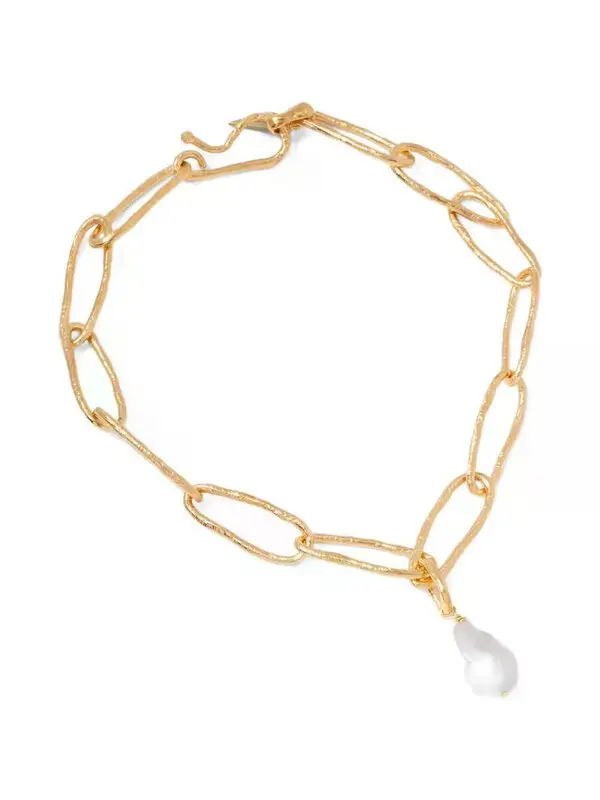 FORTE_FORTE Chain Pearl-embellished Necklace - Gold