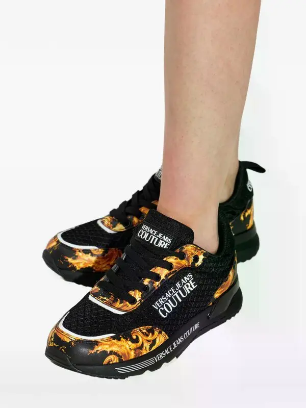 Versace Barocco Lace-up Sneakers - Black