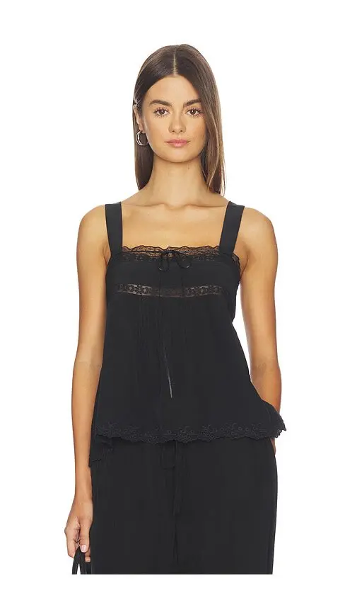 Ciao Lucia Silk Chiffon Camisole With Lace Trim