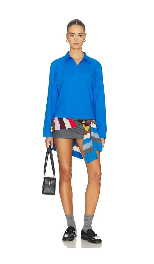 LESET Margo Long Sleeve Polo - Royal