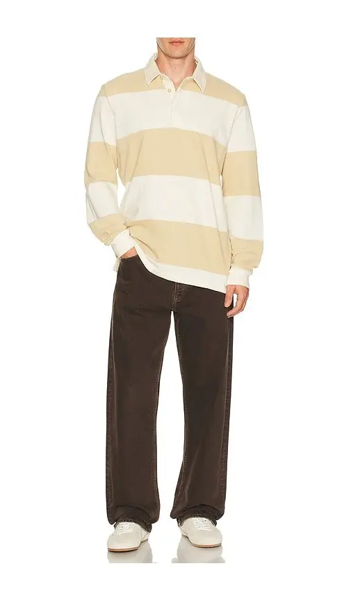 Marine Layer Sueded Rugby Polo In . Also