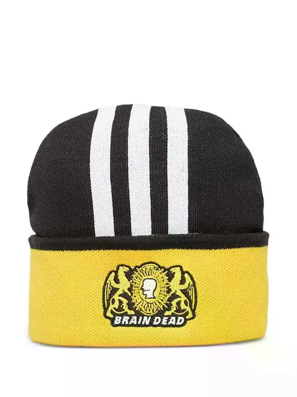 Adidas X Brain Dead Striped Beanie Hat - Yellow
