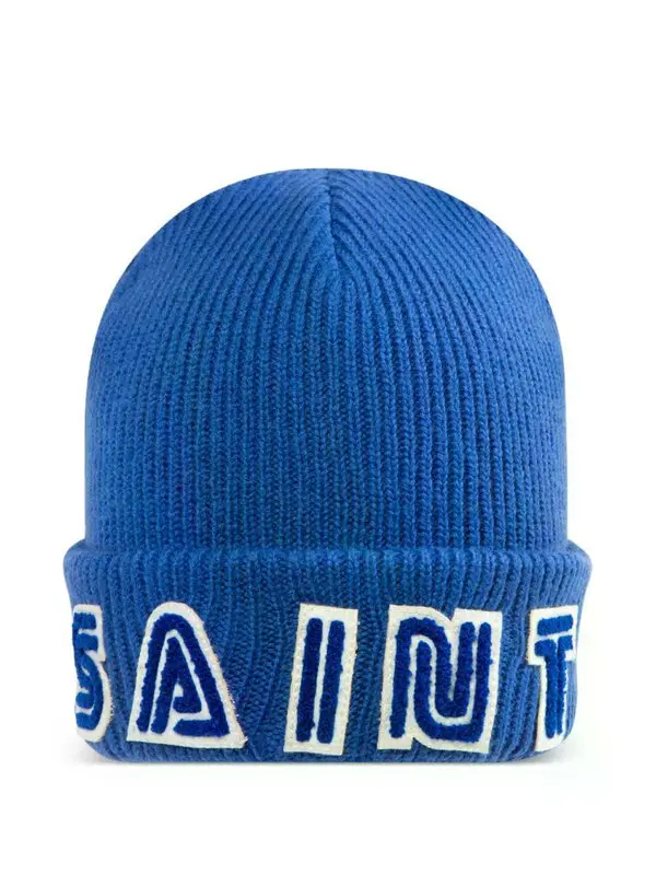 SAINT MXXXXXX Ribbed-knit Beanie Hat - Blue