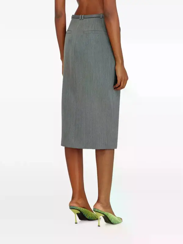 DIESEL® Tailored Midi Pencil Skirt With Biker Straps