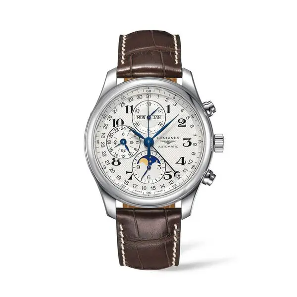 LONGINES Master Collection Chronograph Silver Dial Watch, 42mm,|l27734783 - Stainless Steel