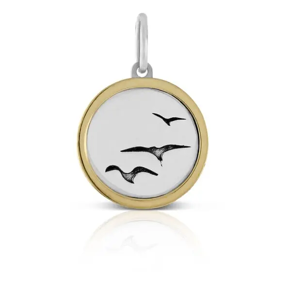 Benbridge Silver And 14k Gold Seagulls Pendant - Gold Plated Sterling Silver