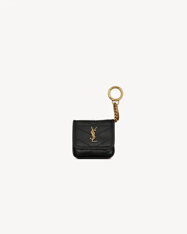 Saint Laurent Niki Airpods Case In Vintage Leather - Black