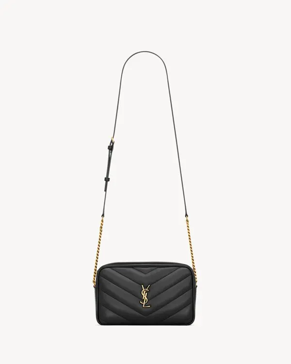 Saint Laurent Loulou Camera Bag In Matelassé Lambskin - Black