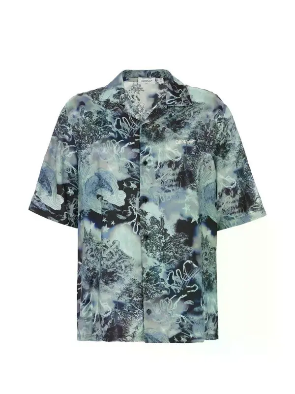 Off-White Short-sleeve Printed Shirt - Blue