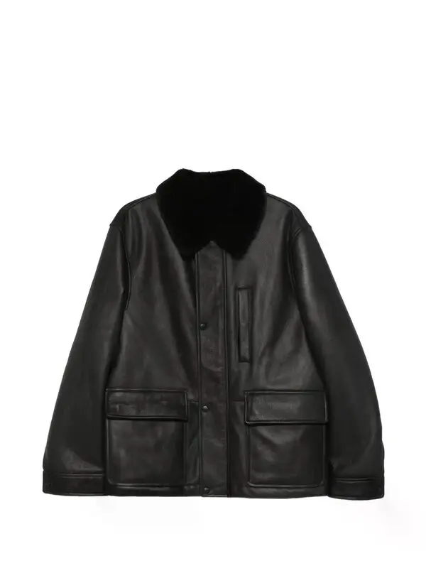YVES SALOMON Collared Leather Jacket