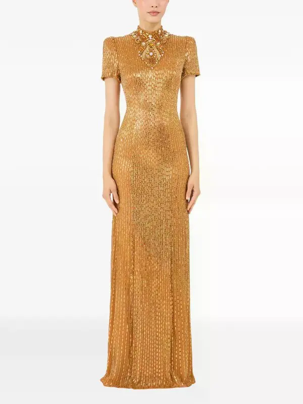 Jenny Packham Embellished Maxi Dress