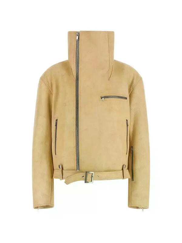 Rick Owens Biker Jumbo Stooges Jacket - Neutrals