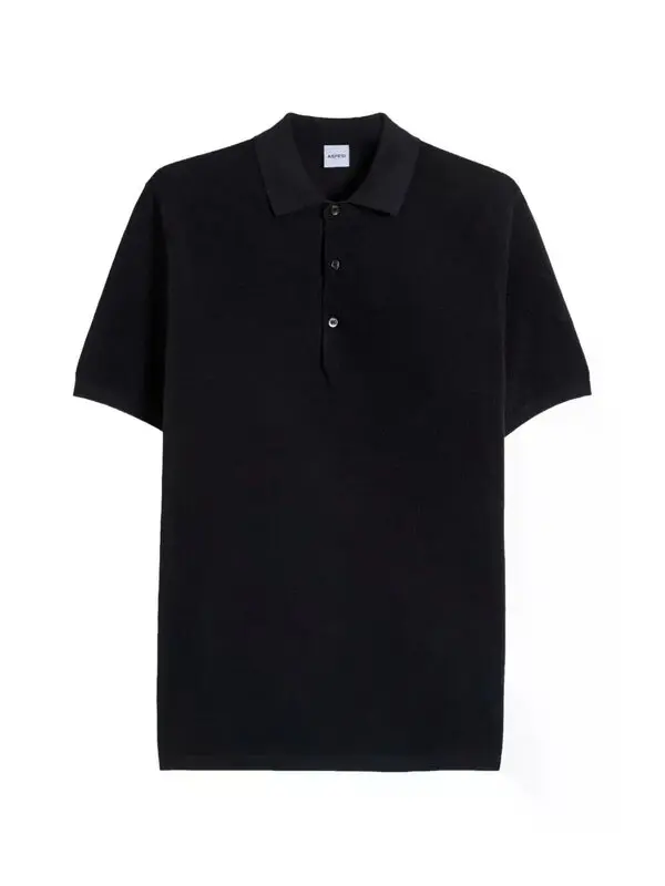 Aspesi Button-up Polo Shirt - Black