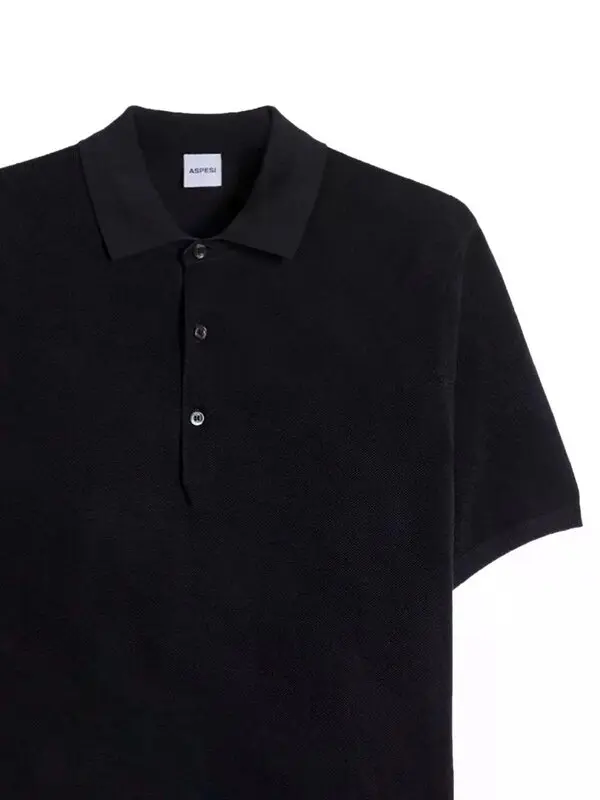 Aspesi Button-up Polo Shirt - Black