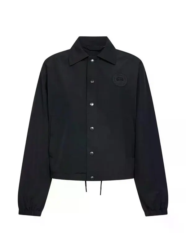 Canada Goose Drawstring Coat With Logo - Black