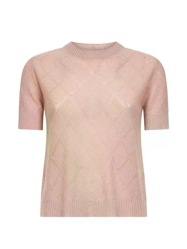 BLANCA VITA Diamond-stitch Knit Sweater